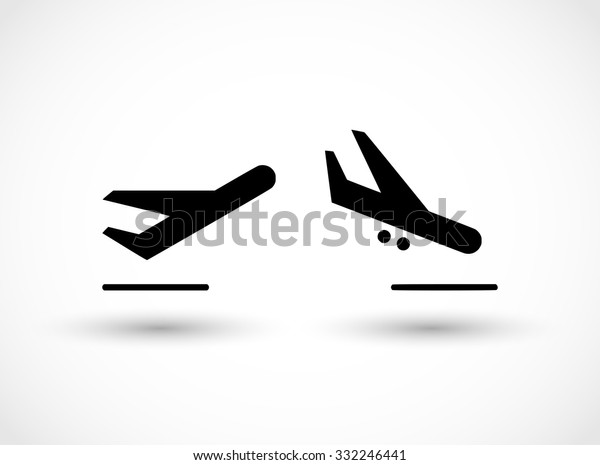 Departures Arrivals Icon Set Vector Stock Vector (Royalty Free) 332246441