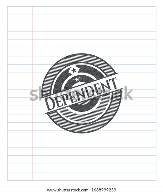Dependent Emblem Draw Pencil Effect Vector Stock Vector (Royalty Free ...