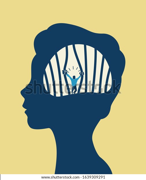 Depresion, freedom concept vector illustration Depresion, freedom concept vector illustration