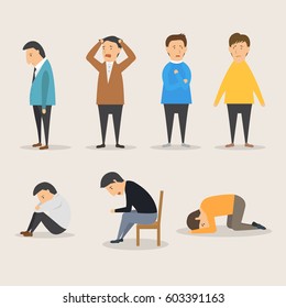 Depressed Man Stock Vector (Royalty Free) 603391163 | Shutterstock