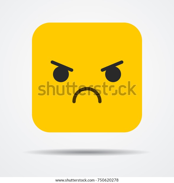Depressed Square Emoticon Flat Design Stock Vector (Royalty Free ...