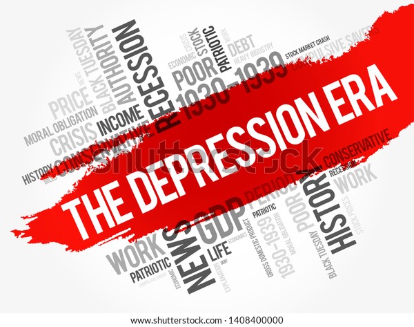 Depression Era Word Cloud Collage Education Stock Vector (Royalty Free ...