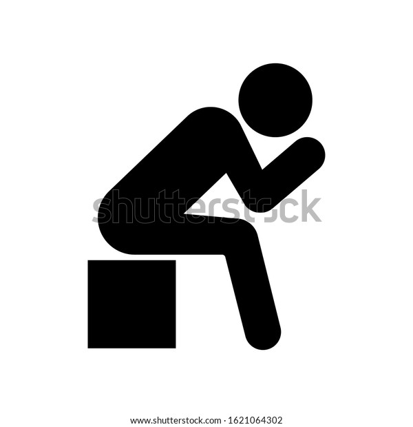 Depression Icon Symbol Isolated Sadness Element Stock Vector (Royalty ...