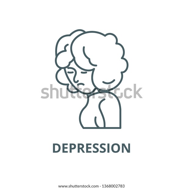 Depression Line Icon Vector Depression Outline Stock Vector (Royalty ...