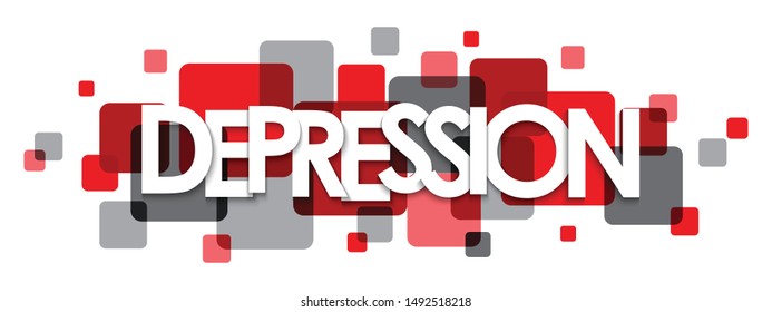 Depression Typography Banner On Red Grey Stock Vector (Royalty Free ...