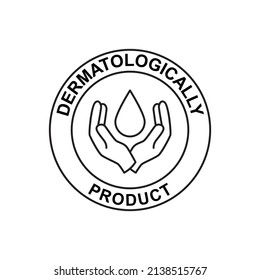 Dermatologically Tested Label Icon Black Line Stock Vector (Royalty ...