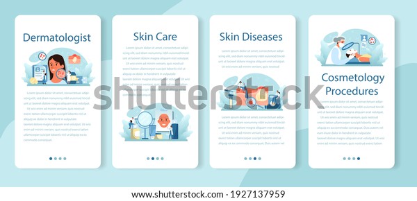 Dermatologist Mobile Application Banner Set Dermatology Stock Vector ...