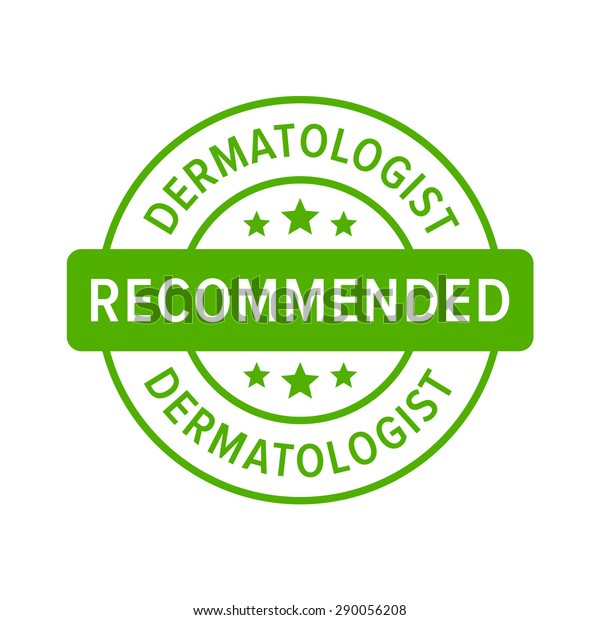 Dermatologist Recommended Label Sign Flat Vector Stock Vector (Royalty ...