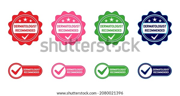 Dermatologist Recommended Label Stamp Badge Logo Stock Vector (Royalty ...