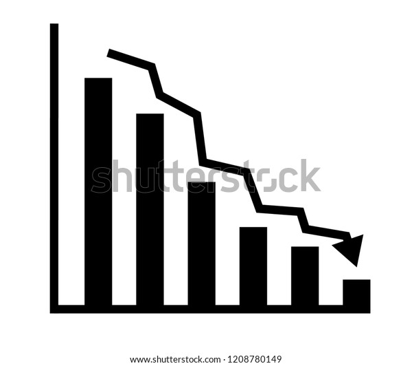 descending analytic graph showing loss and business downfall. data analytics descendant icon on ...