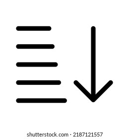 Descending Sort Icon Vector Symbol Design Stock Vector (Royalty Free ...