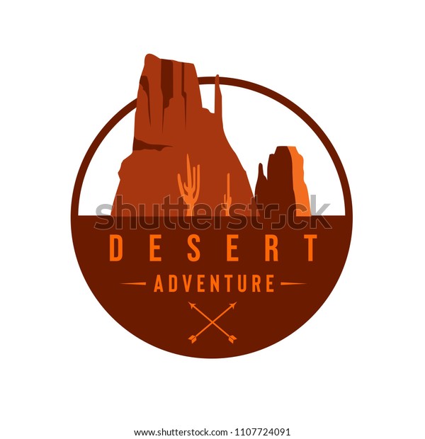 Desert Adventures Logo Circle Rocky Mountains Stock Vector (Royalty ...