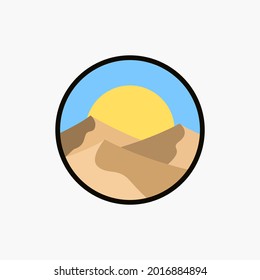 Desert Badge Logo Vector Illustration Design Stock Vector (Royalty Free ...