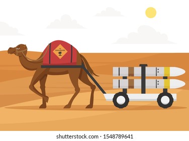 Desert Camel Explossion Rocket Bomb Stock Vector (Royalty Free) 1548789641