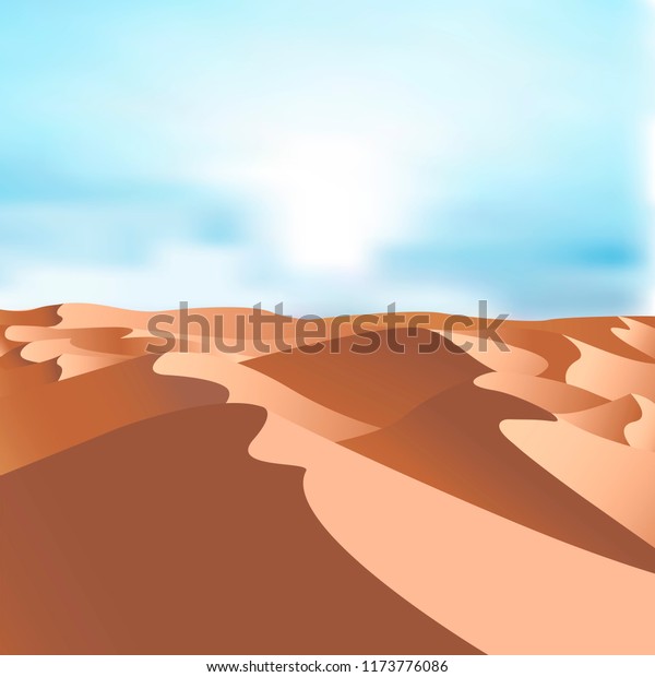 Desert Dunes Vector Landscape Background Sand Stock Vector (Royalty ...
