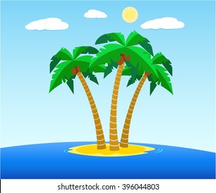 Desert Island Stock Vector (Royalty Free) 396044803 | Shutterstock