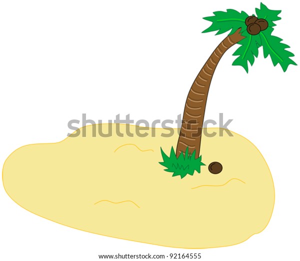 Desert Island Vector Clip Art 스톡 벡터(로열티 프리) 92164555 | Shutterstock