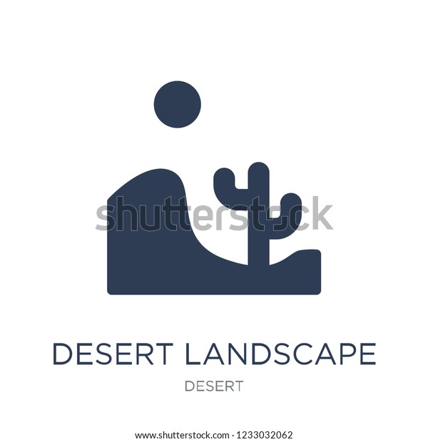 Desert Landscape Icon Trendy Flat Vector Stock Vector (Royalty Free ...