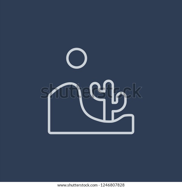 Desert Landscape Icon Trendy Flat Vector Stock Vector (Royalty Free ...