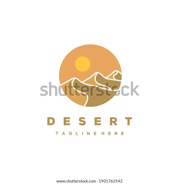 Desert Landscape Logo Design Showing Sand Stock Vector (Royalty Free ...