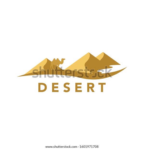 Desert Logo Design Template Sunset Silhouette Stock Vector (Royalty ...