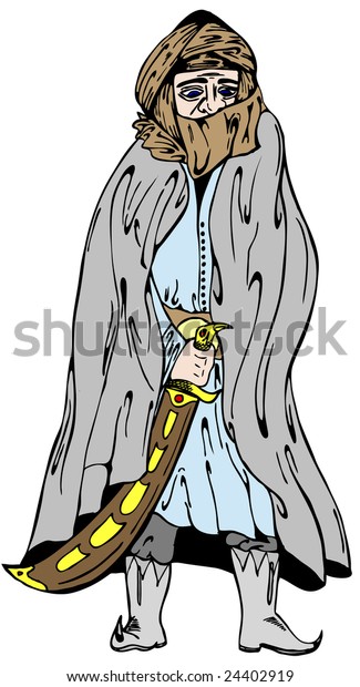 Desert Man Traditional Clothes Vector Illustration Stock Vector ...