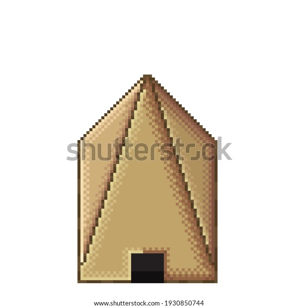Desert Pixel Art Pyramid Pixel Art Stock-vektor (royaltyfri) 1930850744