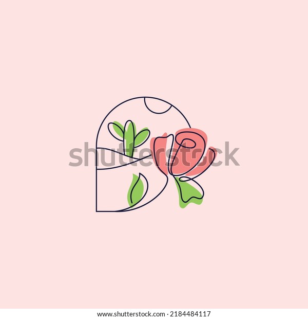 Desert Rose Line Art Drawing Vector Stock Vector (Royalty Free ...