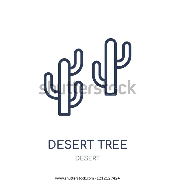 Desert Tree Icon Desert Tree Linear Stock Vector (Royalty Free ...