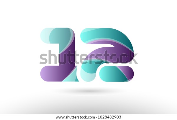 Design 3d Number 12 Logo Green Stock Vector (Royalty Free) 1028482903 ...
