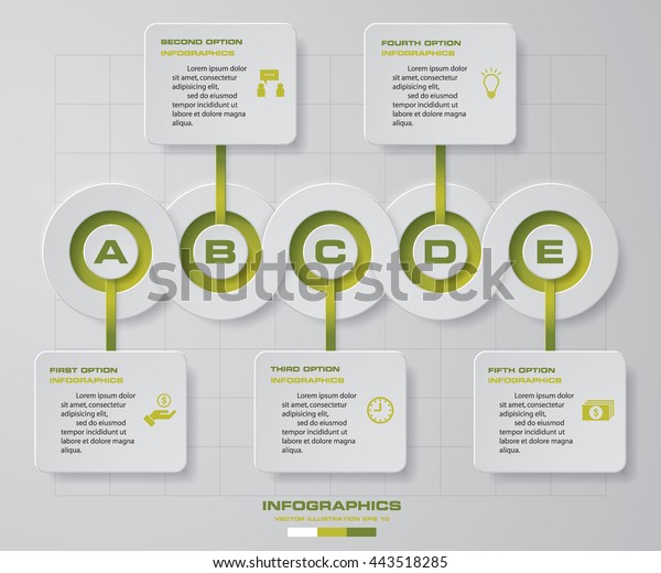 Design 5 Steps Circle Infographictimeline Template: vector de stock ...