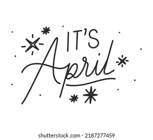 Design April Lettering Stock Vector (Royalty Free) 2187277459 ...