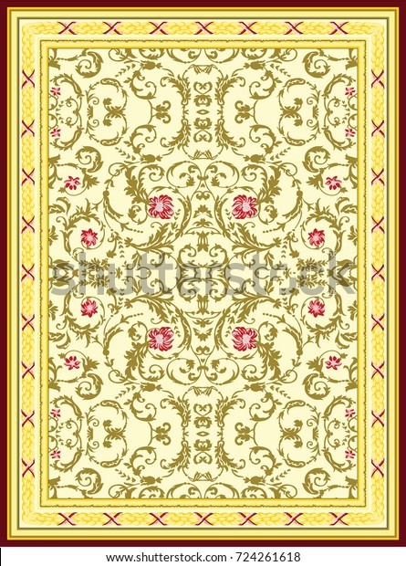 Design Beautiful Classical Carpet Hand Tufted Stock Vector (Royalty ...