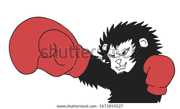 Design Cartoon Lion Boxing Stock Vector (Royalty Free) 1672859227 ...