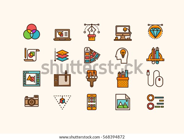 Design Collection Icons Set Stock Vector (Royalty Free) 568394872