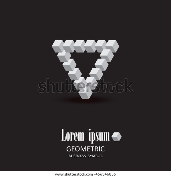 Design Company Logogeometric Design Triangle Cubes Stock Vector ...