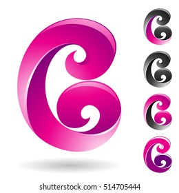 Glowing Ultra Violet Letter C Luxury Stock Vector (Royalty Free) 1086534083