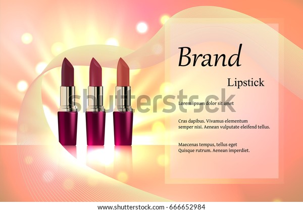 Design Cosmetics Lipstick Different Delicate Hues Stock Vector (Royalty ...