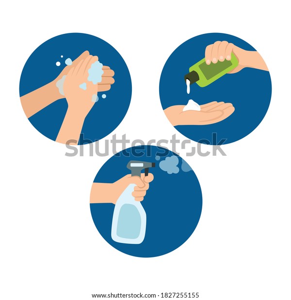 Design Covid19 Preventing Health Protocol Icon Stock Vector (Royalty ...