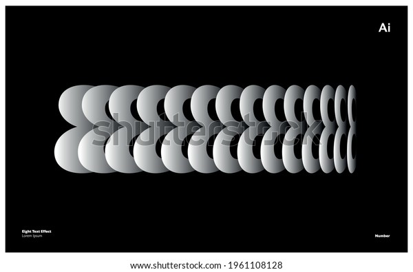 Design Eight Numbers Shading Technique Stock Vector (Royalty Free ...