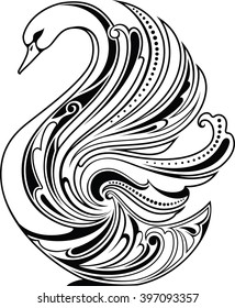 Design Element Stylized Swan Stock Vector (Royalty Free) 397093357 ...