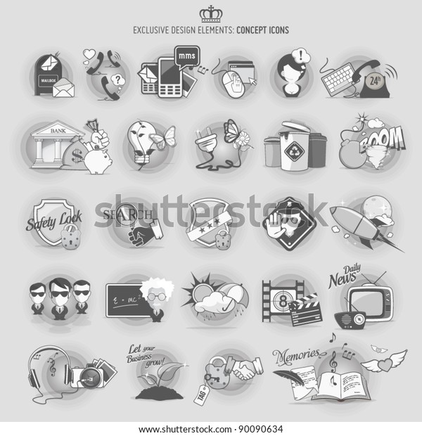 Design Elements Concept Icons Stock Vector (Royalty Free) 90090634