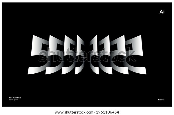 Design Five Numbers Shading Technique Stock Vector (Royalty Free ...