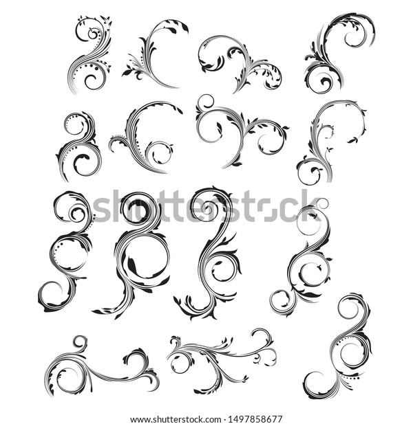 Design Floral Vector Pack Hand Drawn Stock Vector (Royalty Free ...