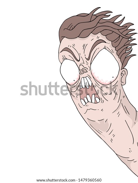 Design Funny Crazy Face Draw Stock Vector (Royalty Free) 1479360560 ...