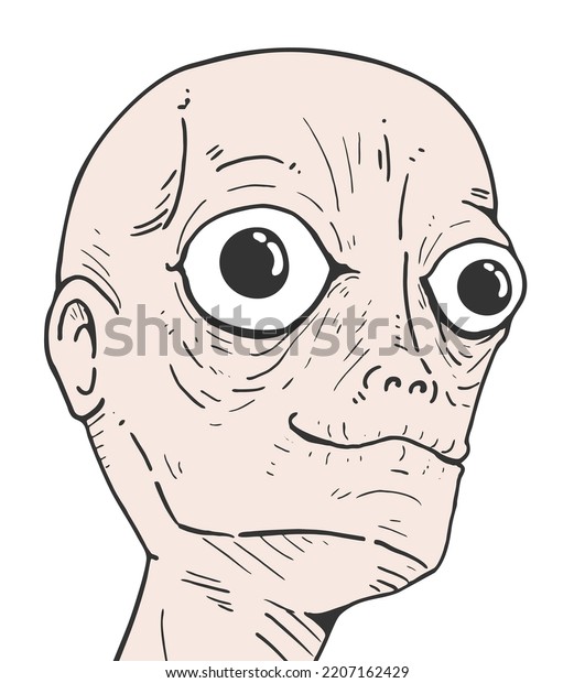 Design Funny Ugly Face Draw Stock Vector (Royalty Free) 2207162429 ...