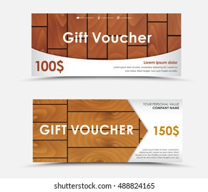 Design Gift Voucher Arrow Template Wooden Stock Vector (Royalty Free ...