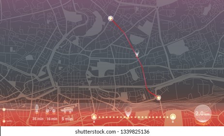 Design Gps Map City Beautiful Line Stock Vector (Royalty Free ...
