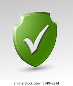Design Green Shield Checkmark Agree Accept Stock Vector (Royalty Free ...