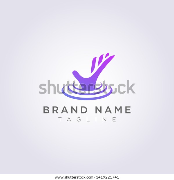 Design Hand Logos That Come Out Stock Vector (Royalty Free) 1419221741 ...